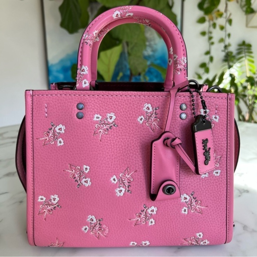 Coach 1941 Rogue 25 With Floral Bow Print Bright Pink… - Gem